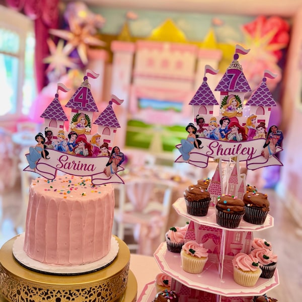 Disney Princess Cake Topper, Personalized Cake Topper,disney Princesses ...