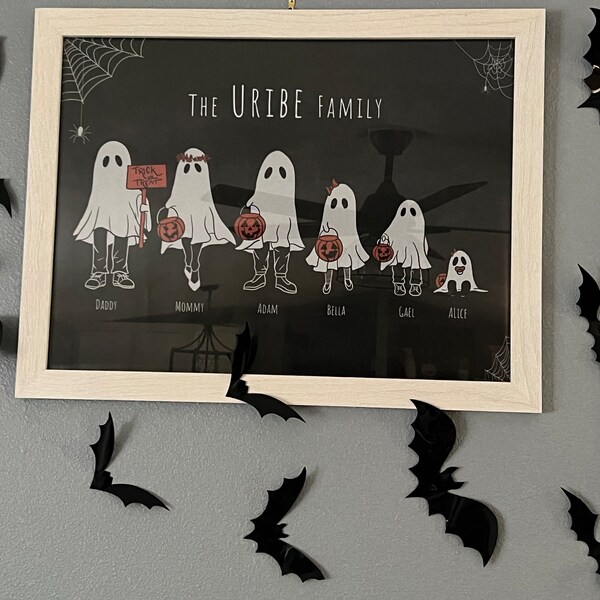 Halloween Family Sign, Personalized Halloween Sign, Ghost Family ...