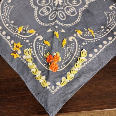 Monogrammed Bandana hand Embroidered Group Gift Multiple Colors and ...