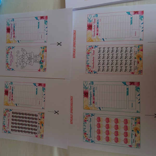 114 Sparchallenges inkl. Tracker | Passend für A6 Geldumschläge, A6 ...