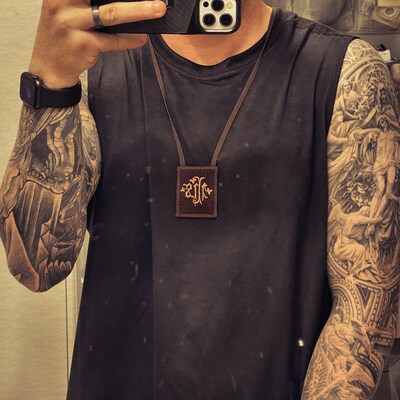 MANTLE OF MARY® Third Order Ceremonial Brown Scapulars Carmelite Crest ...