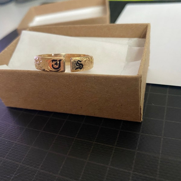 5mm Hawaiian Gold Filled Couple Initials Ring - Etsy