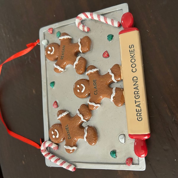 Gingerbread Cookie Tray© Personalized Ornament, Personalized Christmas ...