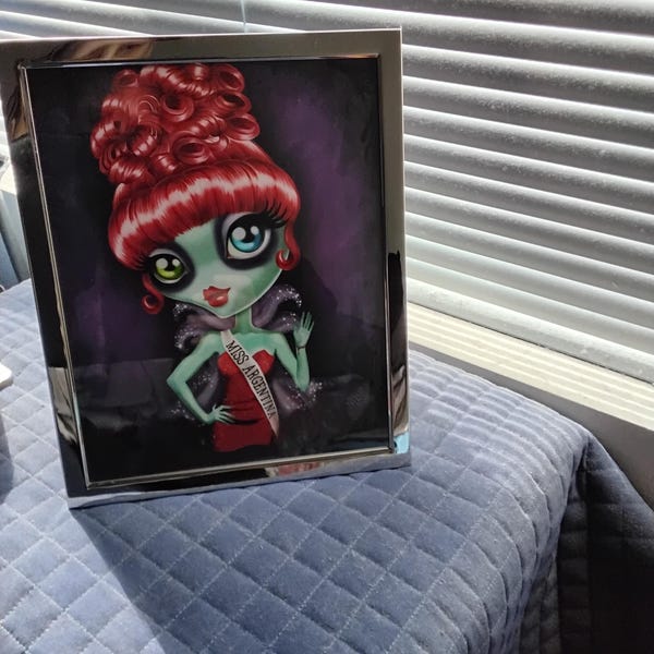 OOAK Spooky Spring Original Art - Botanical Drawing - Framed Art ...