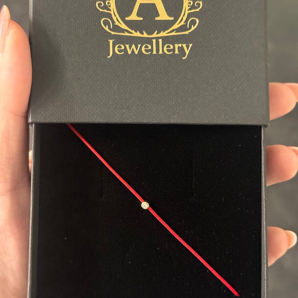 Diamond String Bracelet, 14k Gold & Diamond Friendship Bracelet, Silk ...