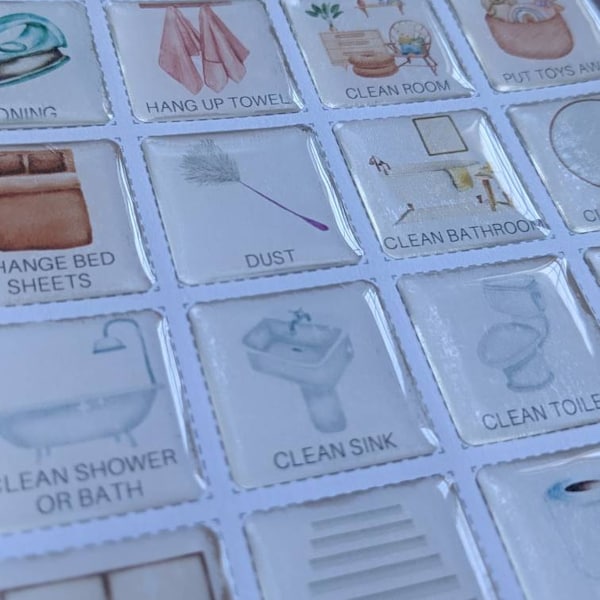 VISUAL CHORE CARDS & Charts for Kids | Responsibility Schedule ...