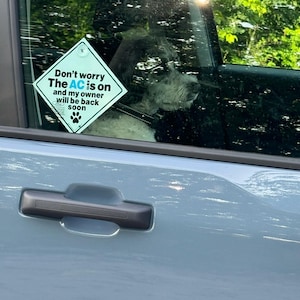 Dog A/C Car Sign: Pet on Board, Air Conditioning - Etsy