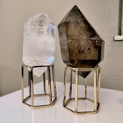Modern Brass Crystal Stand for Displaying Crystals, Minerals, Rocks ...