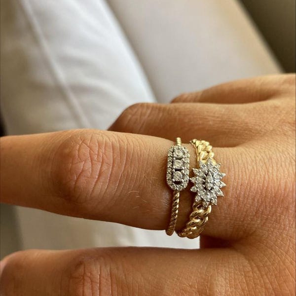 14K Gold Initial Ring, Solid Gold Letter Ring, Ring for Women ...