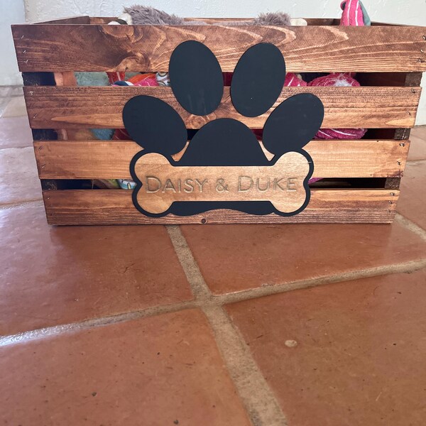 Large Personalized Dog Toy Basket Gift for Dog Lover Personalized Dog ...