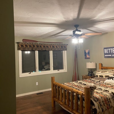 3 1/2 Inch Rod Pocket Cabin Valance Elk Moose Bear Wolf Fish - Etsy