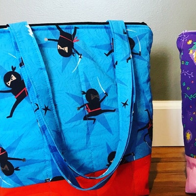 Blue Ninja Fabric Ninja by Edward Elementary Kids Ninja Warrior ...