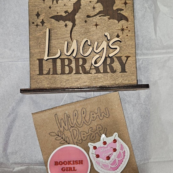 Dragon Personalized Library Sign, My Library Sign, Book Sign, Bookish ...