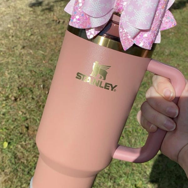 Cherry Mocha Stanley Tumbler Bow Straw Topper Burgundy Stanley Cup Bow ...