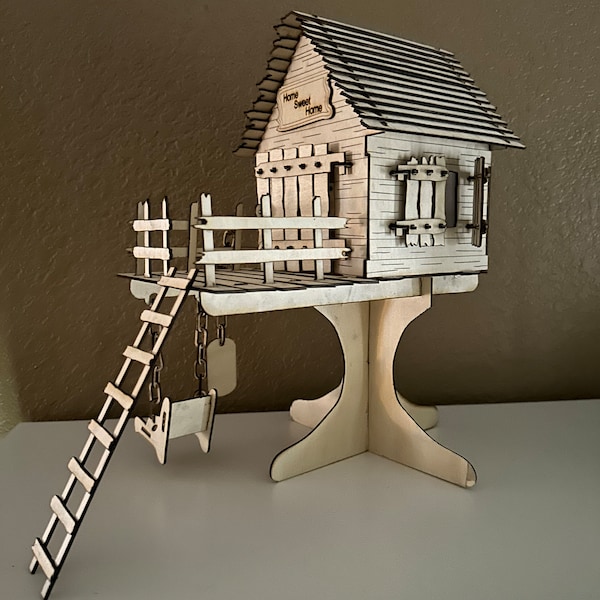 Tree House Laser Cut Wooden House Digital Download Cdr,dxf,ai,pdf,svg ...
