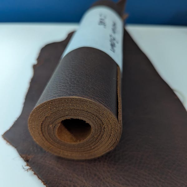 Full Grain Leather Craft Piece, Medium Brown and British Tan Leather ...