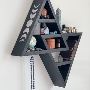 Double Triangle Altar Shelf With Moon Phases - Etsy