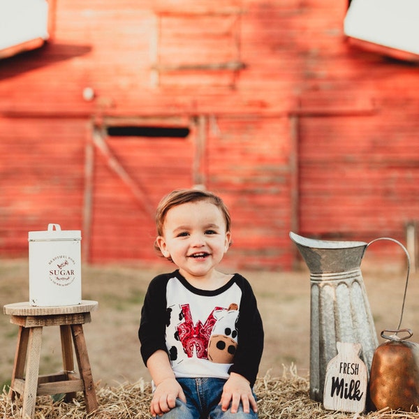 2nd Barnyard Birthday Shirt, Two Cow ,horse, 2nd Birthday Raglan T ...