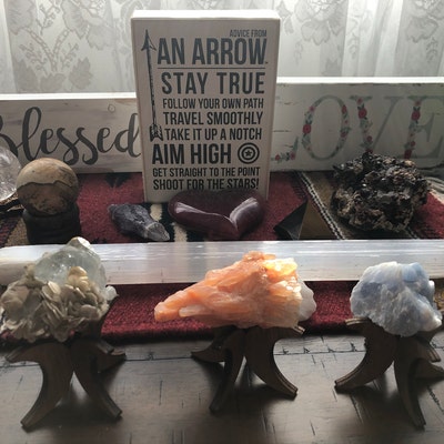 Wooden Moon Sphere Stand: Natural Wooden Stand, Wood Stand for Crystal ...