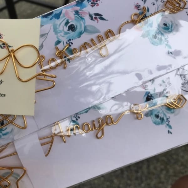 Personalized Wire Name Bookmark With Rose Flower Accent Customized personalized-wire-name-bookmark-with-rose-flower-accent-customized