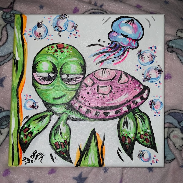 Large Trippy Mushroom That Glows Under Blue Light - Hand Painted ...