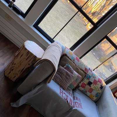 Square Blue Pine Stump/side Table - Etsy