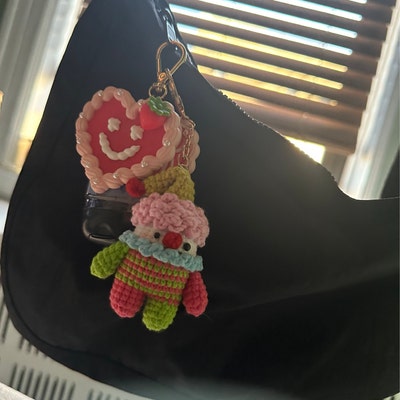 Crochet Clown Keychain, Cute Clown Keychain, Crochet Joker Key Ring ...