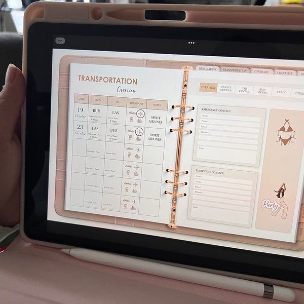 Digital Travel Planner, iPad Travel Journal, Traveler Gift, Vacation ...