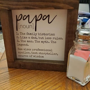 Papa Definition Sign Papa Gift Wooden Engraved Sign Decor - Etsy