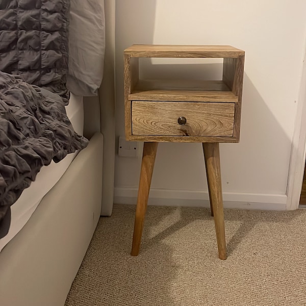 Narrow Bedside Table • Small Bedside Table • Slim Bedside Table • Cute ...