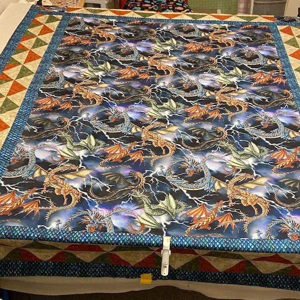 Blue Fury Dragon Scales Fabric -- 100% Cotton Quilting Fabric - Etsy