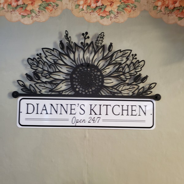 Kitchen Open 24/7 Sign, Personalized Kitchen Name Sign, Custom Gift ...