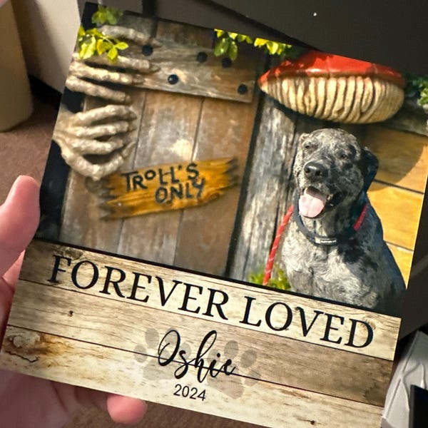 Personalized Pet Memorial Printed 4" or 6" - Wood Photo Block - Dog ...