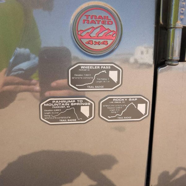 Custom Off-road Trail Badges for Jeep, Truck, Broncho, Chevy, Ford 4x4 ...