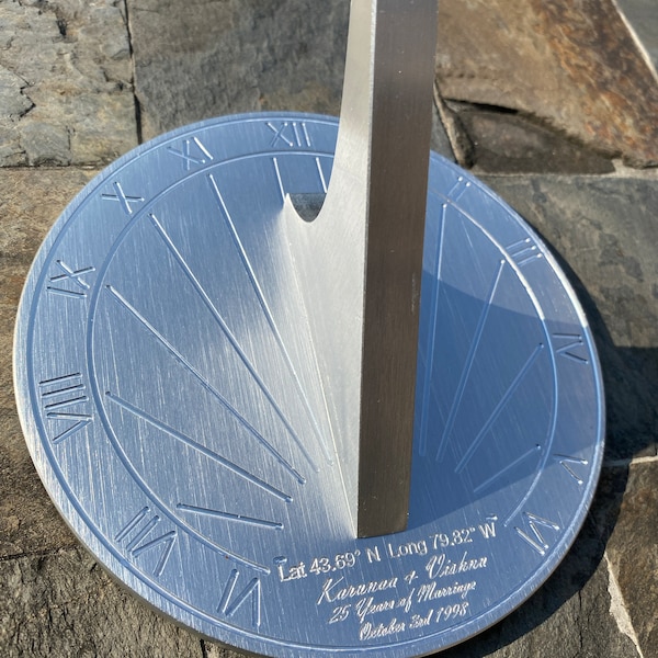 Custom 10th Wedding Anniversary Engraved Sundial Gift For: Parents ...