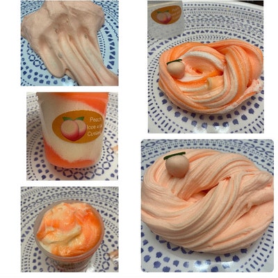 Peach Icee With Custard Slime Jelly Slime Butter Slime Scented Fluffy ...