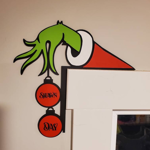 Christmas Decor - *personalized* Grinch With Three Christmas Hanging ...