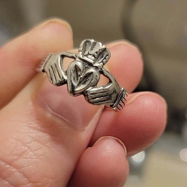 Vintage Wedding Band Stacker Design Ring Sterling Silver Round Prong ...