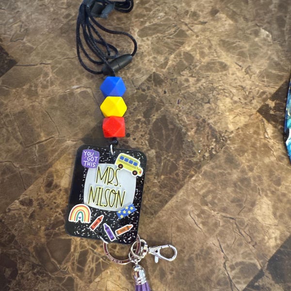 Trendy Teacher Notebook Lanyard - Personalized Lanyard for Keys or ID ...