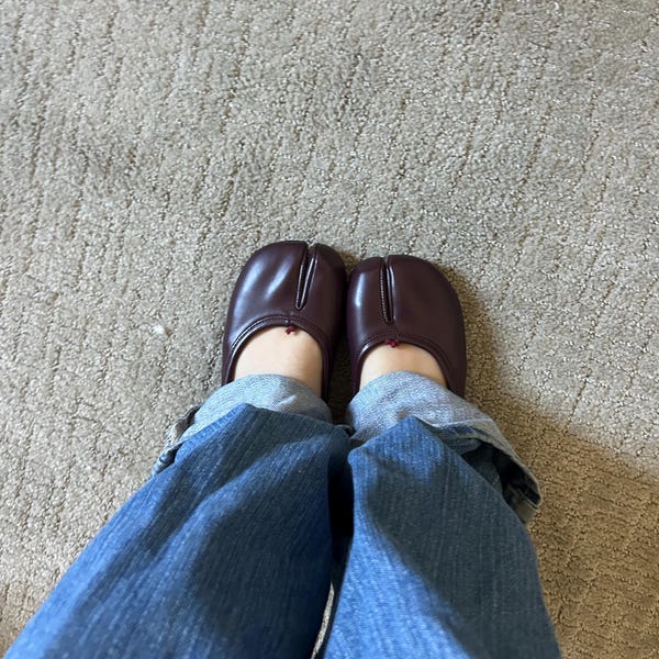 Eco Friendly Tabi Leather Ballet Flats, Tabi Shoes for Women, Faux ...