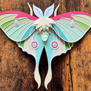 Papercraft 3D Moth Paper Emperor Moth Paper Bug Insect DIY Template ...