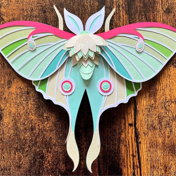 Diy Paper Luna Moth Craft, Realistic Paper Moth, Paper Luna Moth, Paper ...