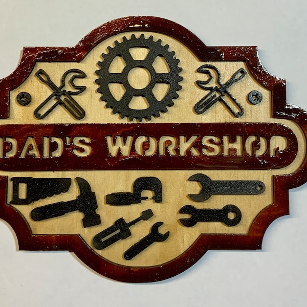 Dads Workshop Wall or Door Sign. Workshop Signage Laser Cutting File. Workshop Signs Dxf, Svg ...