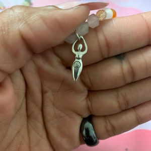 Sterling Silver Fertility Goddess Charm, Goddess Pendant, Moon Goddess ...