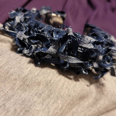 Denim Frayed Cuff Bracelet - Etsy