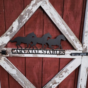 Custom Horse Ranch Sign, Personalized Metal Ranch Sign, Metal Hose Sign ...