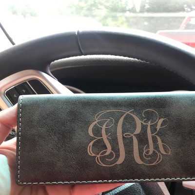 CHOOSE YOUR DESIGN Monogrammed Checkbook Cover, Checkbook Wallet ...