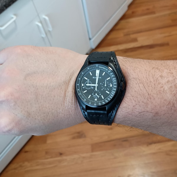 Racing Style Leather Bund Strap 20mm 22mm Bund Rally Holes Watch Band ...