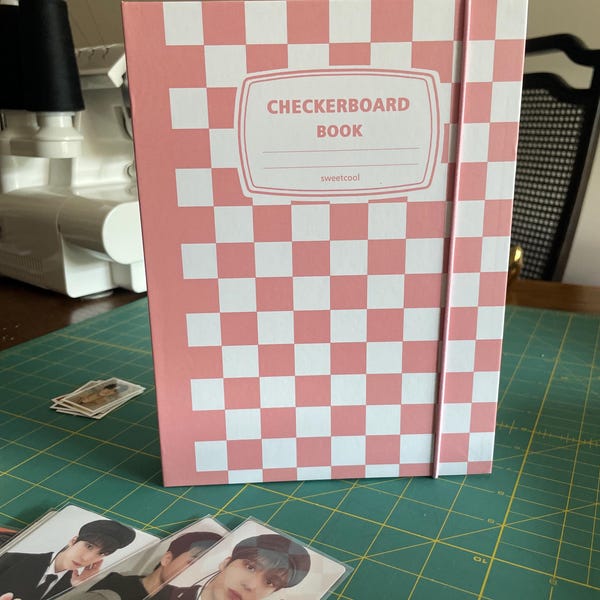 Handmade Checkered A5 Binder Hardboard Book Card Holder Photo Album ...
