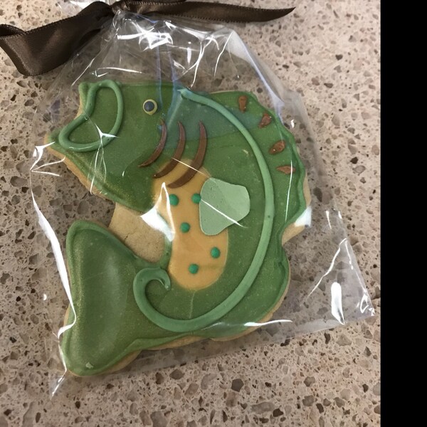 Bass Fish Cookies (4" Size, Bowed) - Next Ship Date is 12/30/25 or Can ...